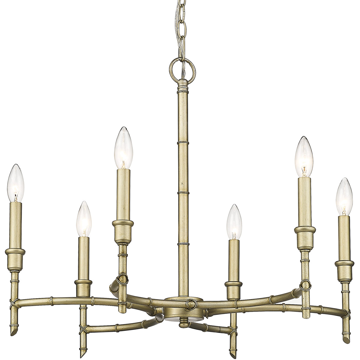 Golden Lighting 8207-6 WG Cambay 6 Light 25 inch White Gold Chandelier ...