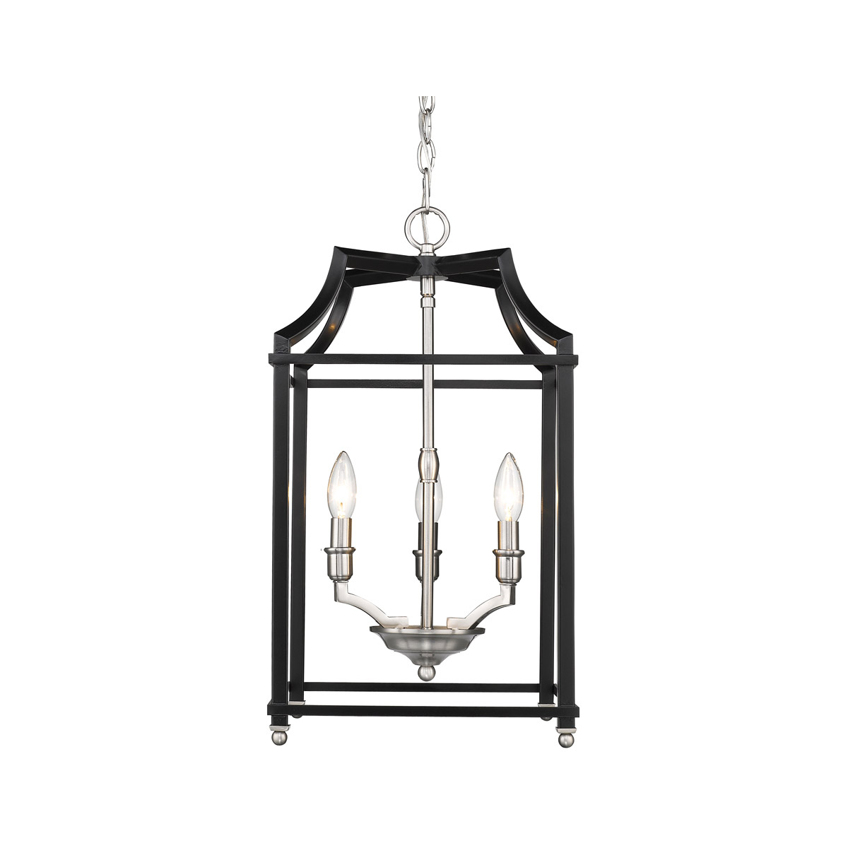 Golden Lighting 8401-3P PW-BLK Leighton 3 Light 12 inch Pewter Pendant ...